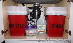 Create a New Kitchen Recycling Center in 10 Minutes - Girl, Just DIY!