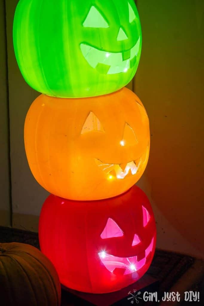 DIY Light Up Pumpkins for Halloween Fun - Girl, Just DIY!