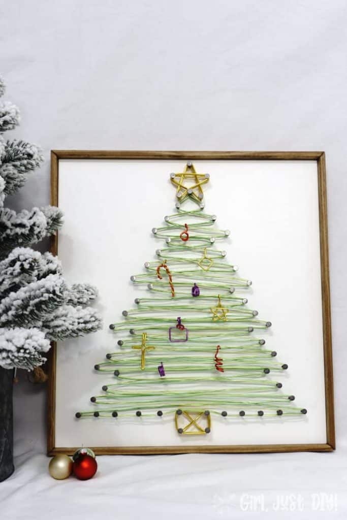 DIY String Art Christmas Tree with Wire - Girl, Just DIY!