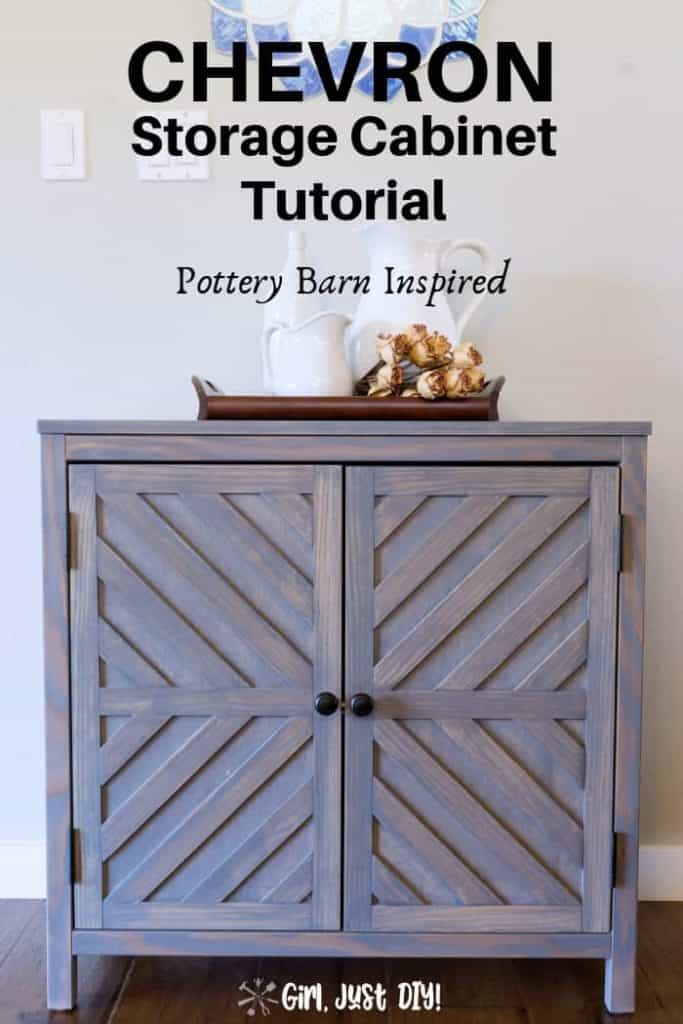 DIY Chevron Storage Cabinet Tutorial - Pottery Barn Inspired - Girl ...