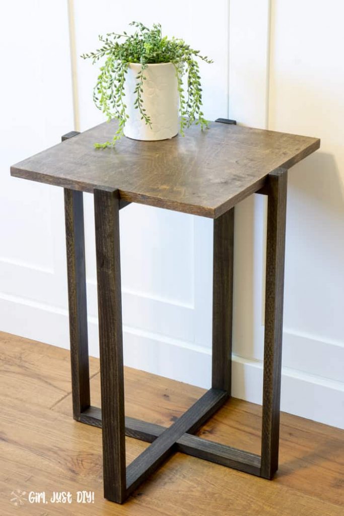 DIY Modern End Table with Available Build Plans - Girl, Just DIY!