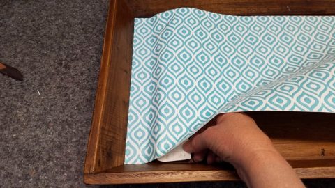 Super Fast Wooden Tray Update with pretty contact paper - Girl, Just DIY!